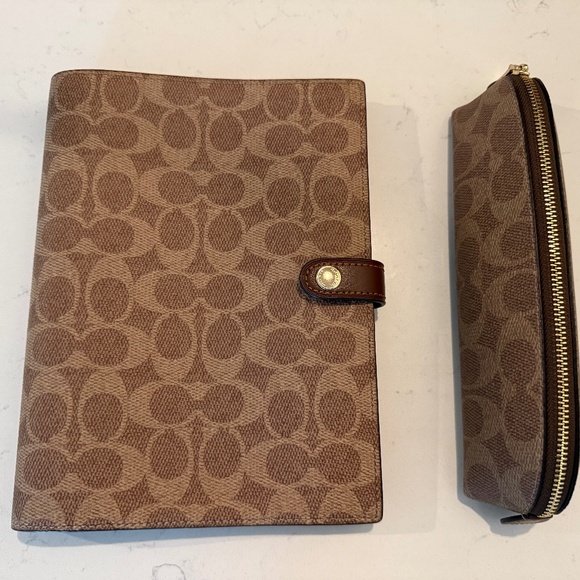 Coach | Accessories | Coach Leather Notebook Cover And Pencil Case Set ...